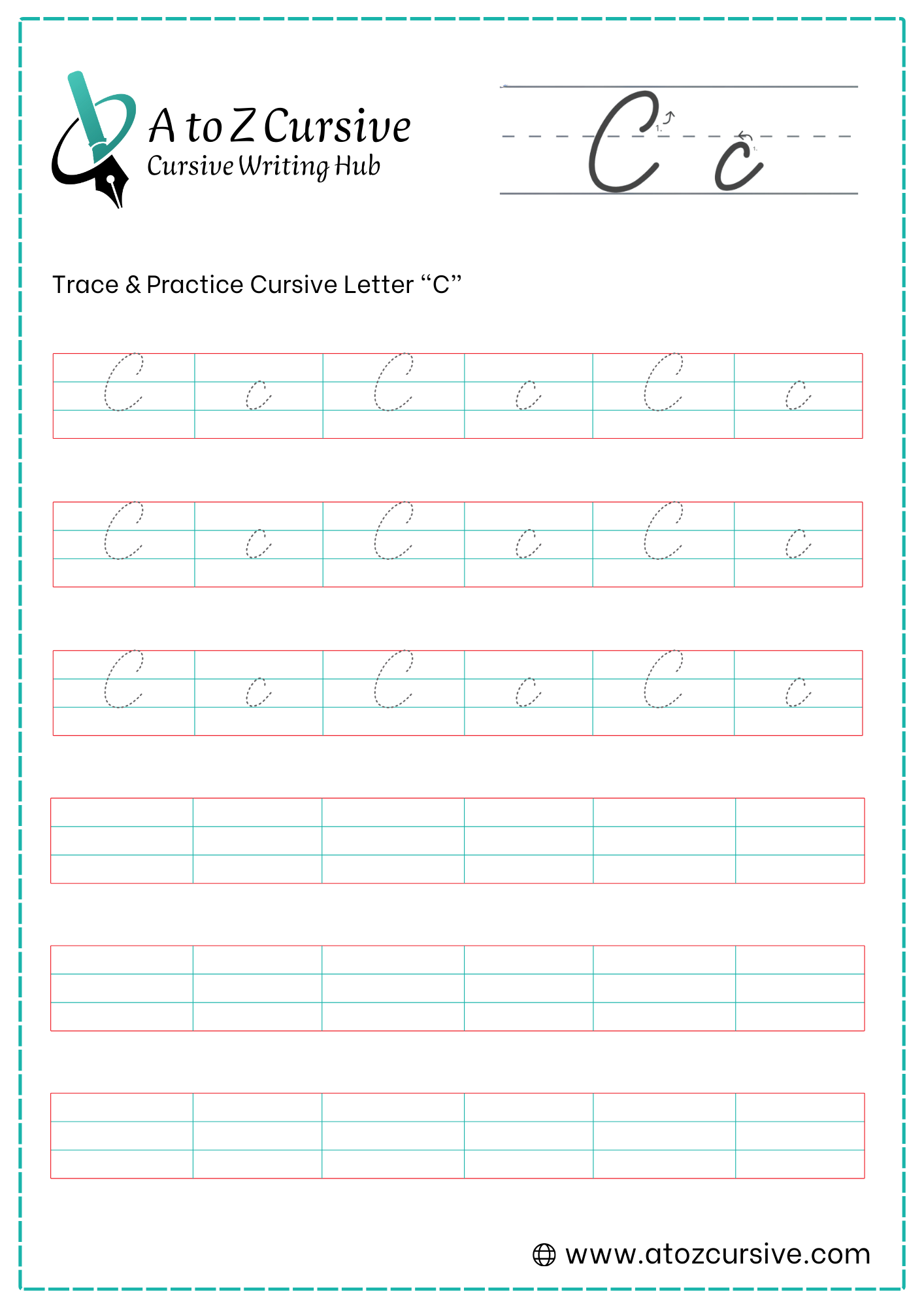 Cursive C: Tutorial & Worksheets