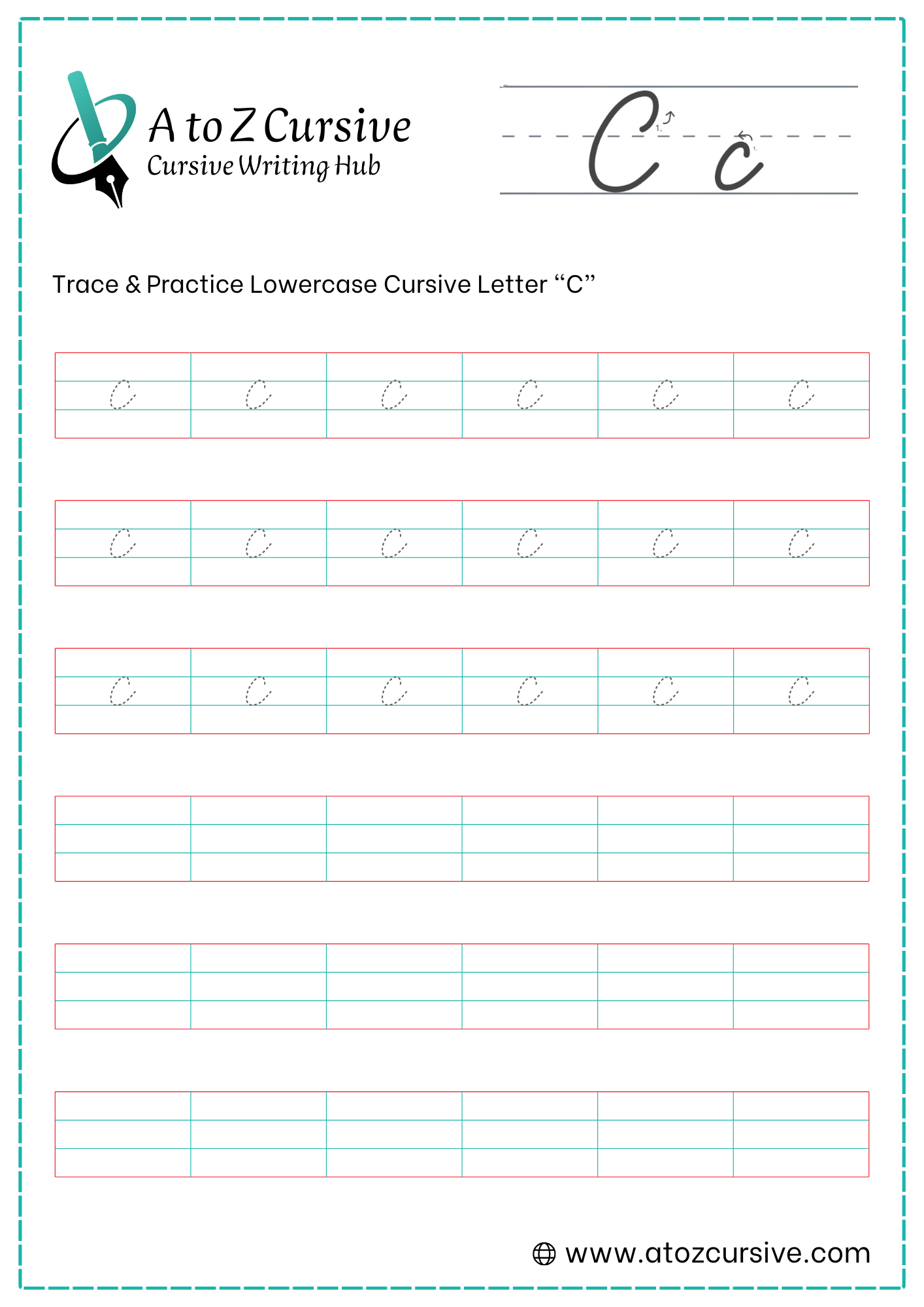 Cursive C: Tutorial & Worksheets