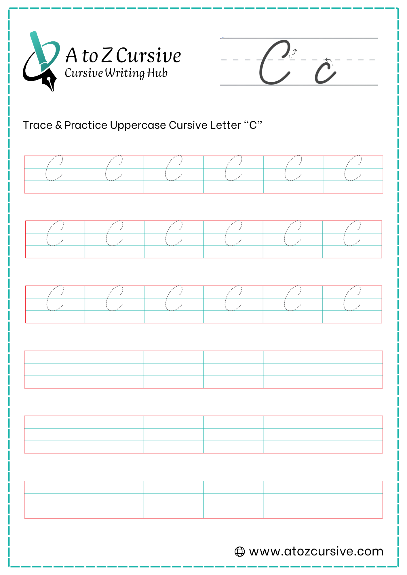 Cursive C: Tutorial & Worksheets